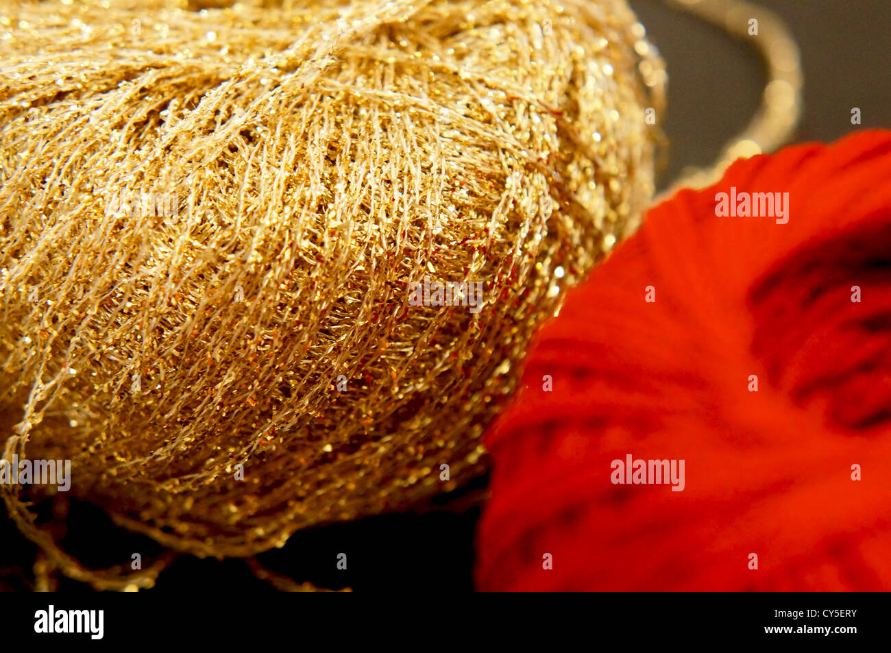 Golden yarn hi-res stock photography and images - Alamy
