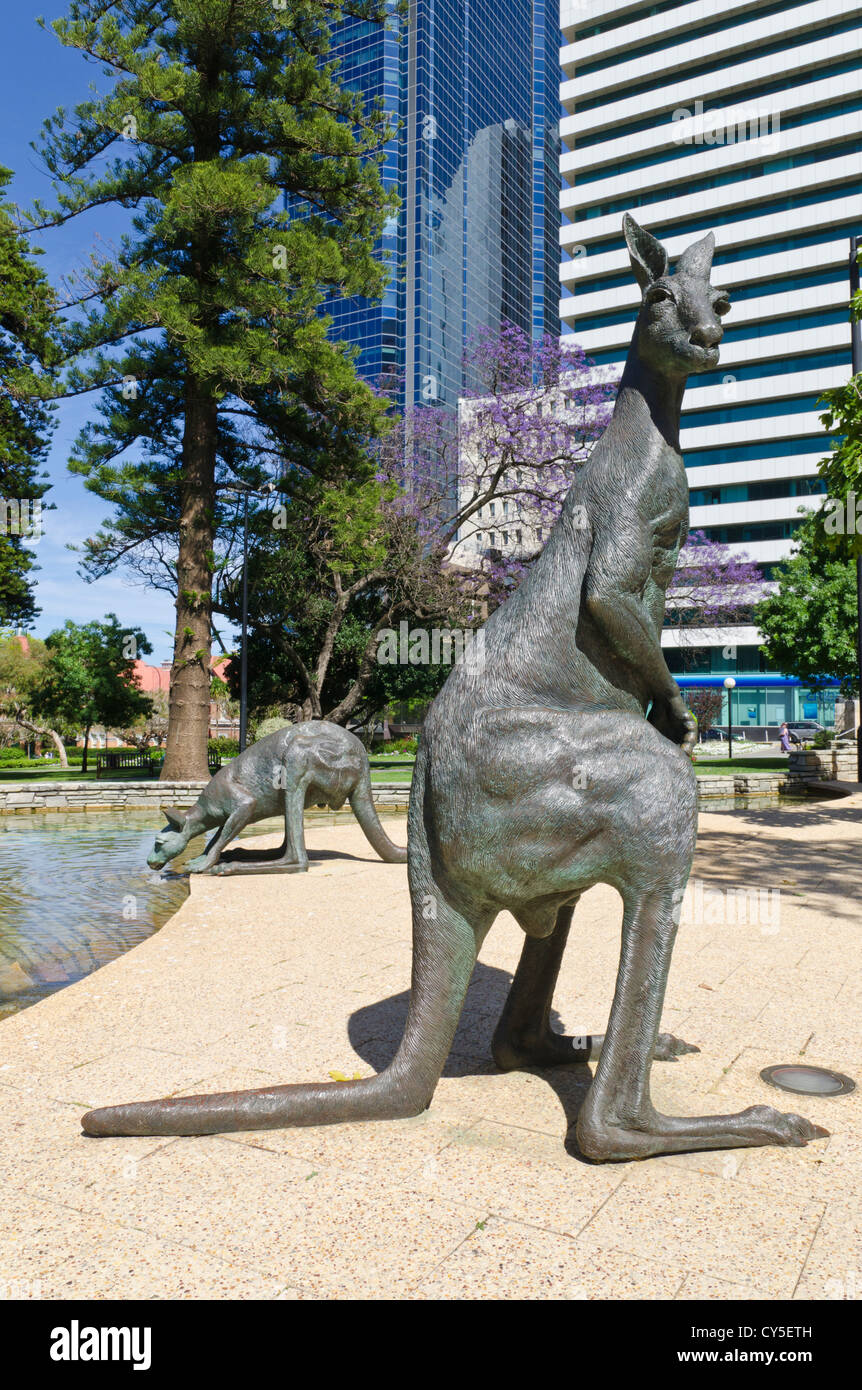 Kangaroo sculpture on St George's Terrace, Perth, Western Australia ...