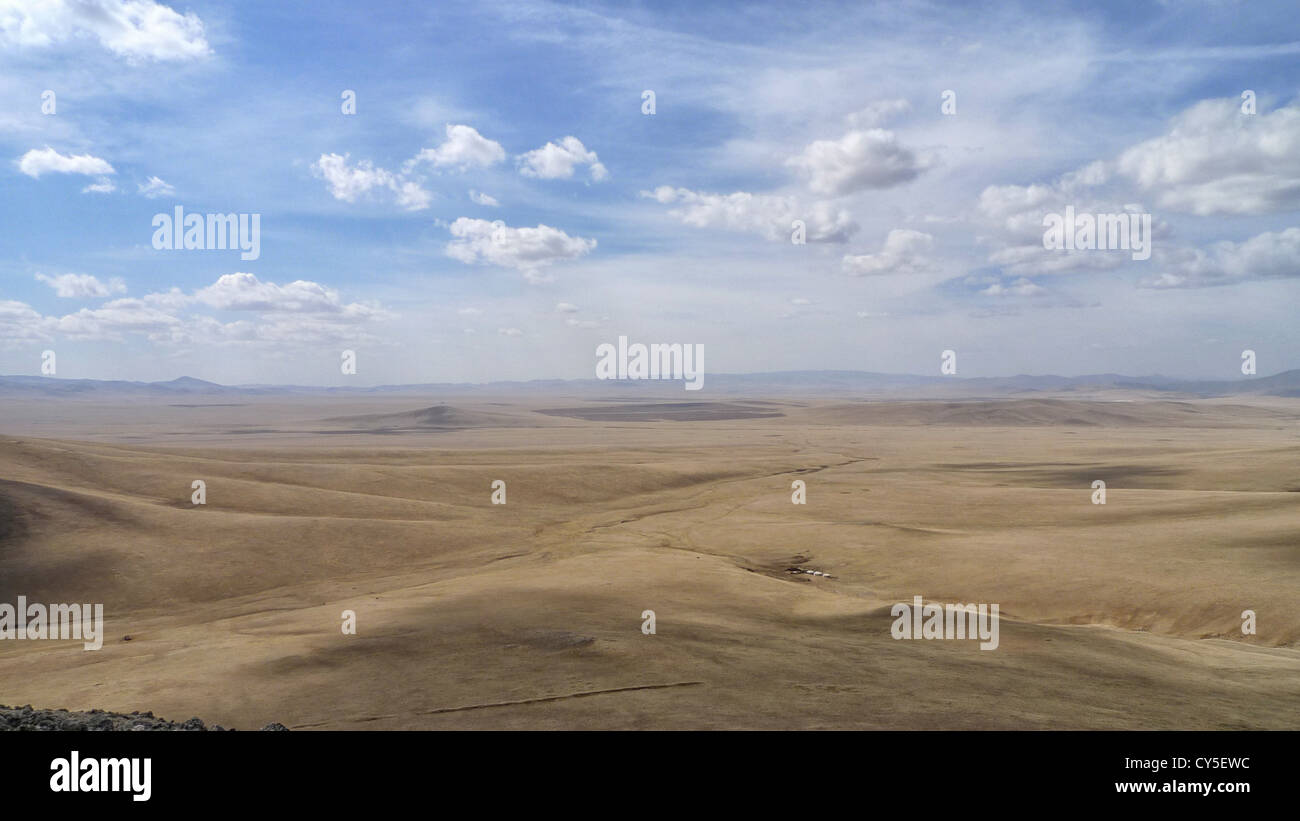 A view across a barren part of Mongolia Stock Photo - Alamy