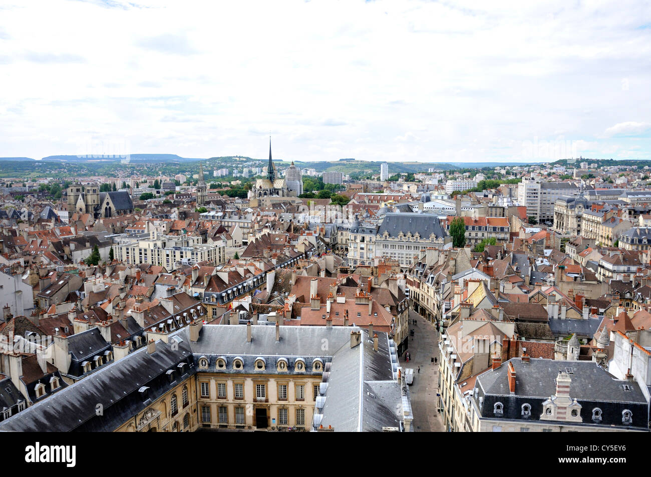 View of Dijon city, France from Philippe le Bon Tower, Dijon, Côte d'Or ...