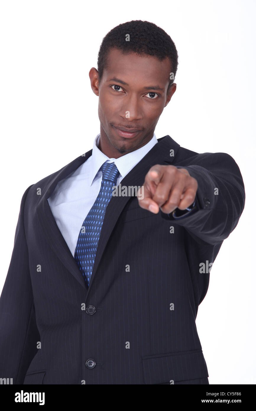 Man pointing forward Stock Photo - Alamy