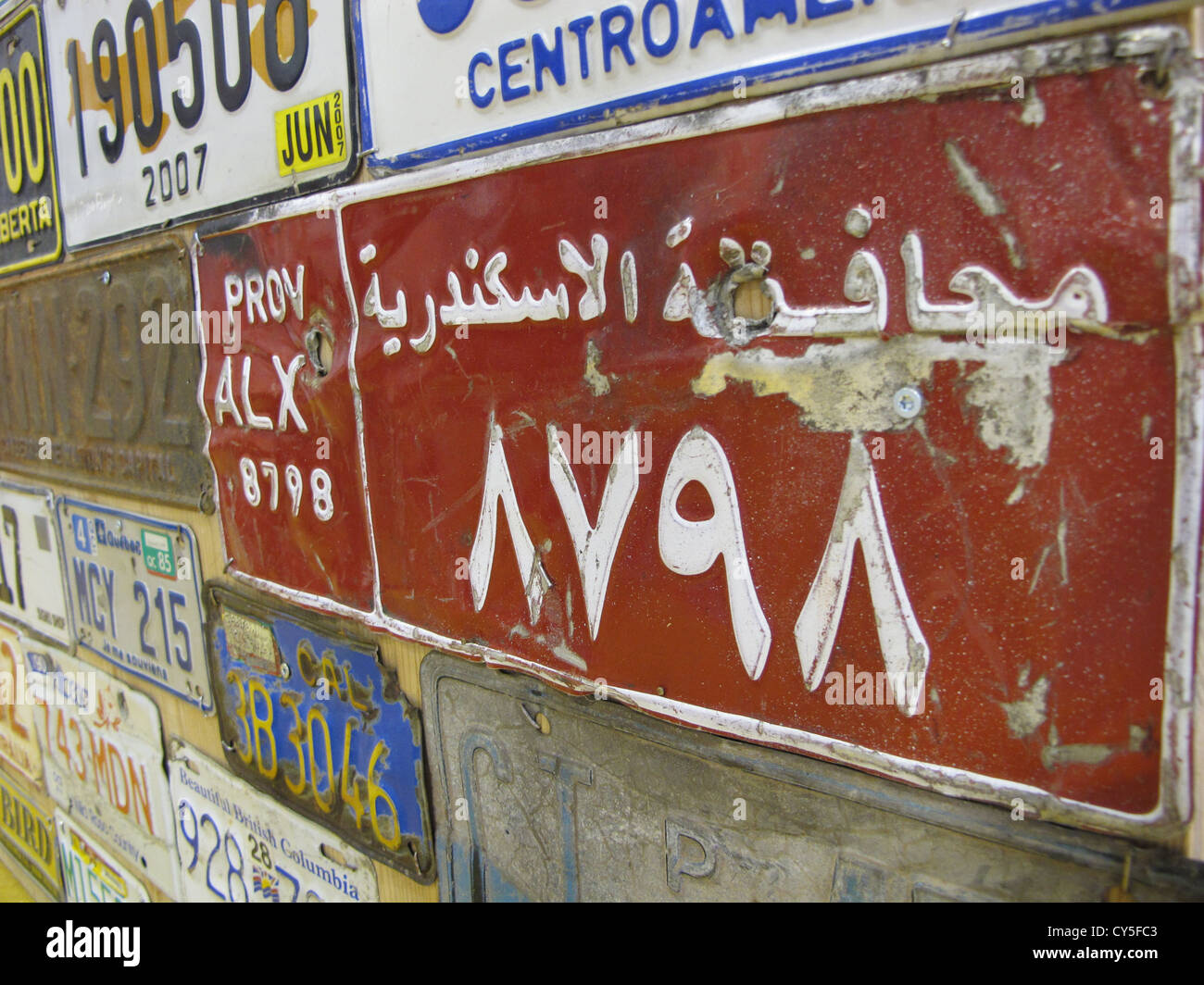 world car number plates at motor show in rome italy Stock Photo - Alamy