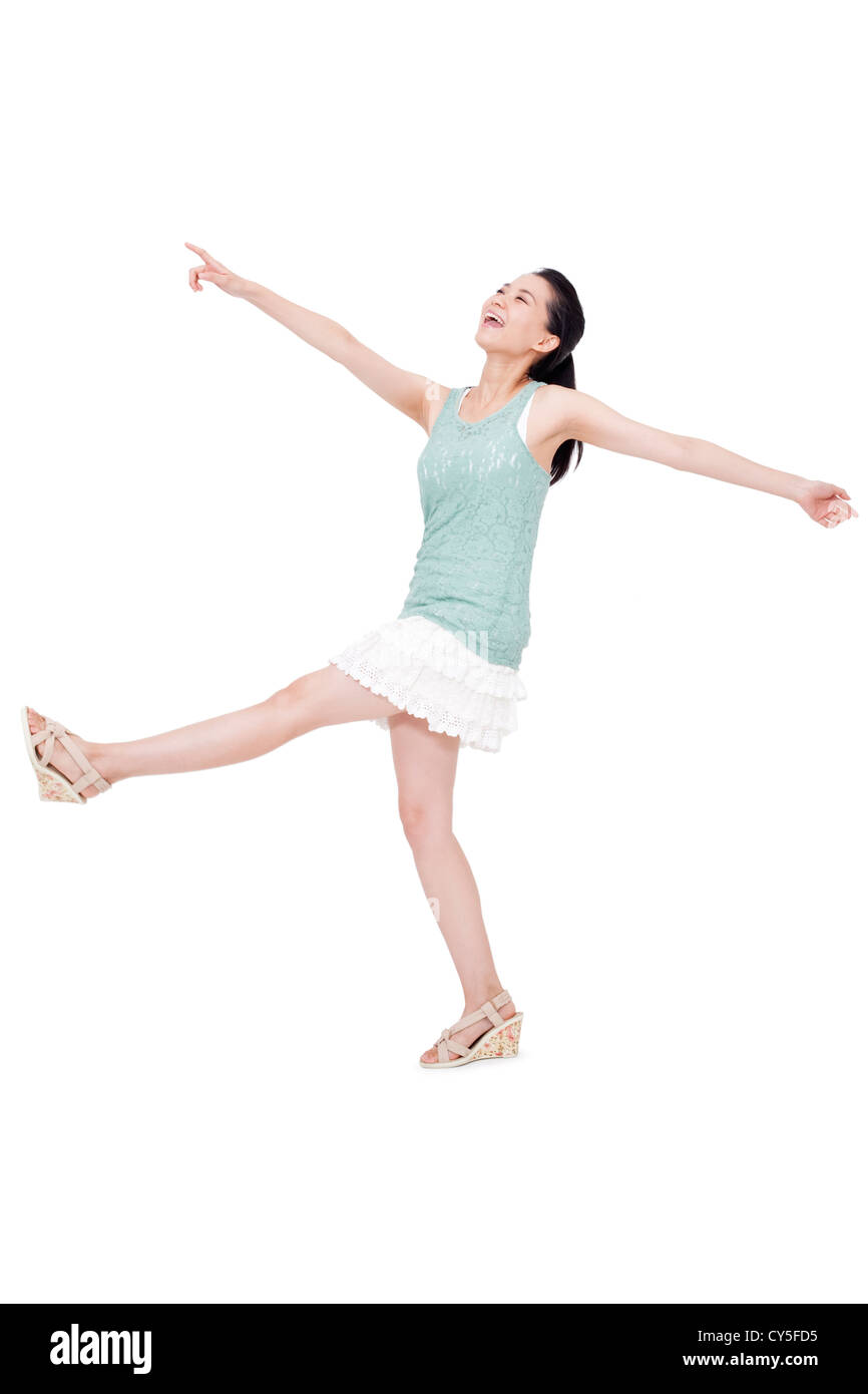 Cheerful young woman Stock Photo - Alamy