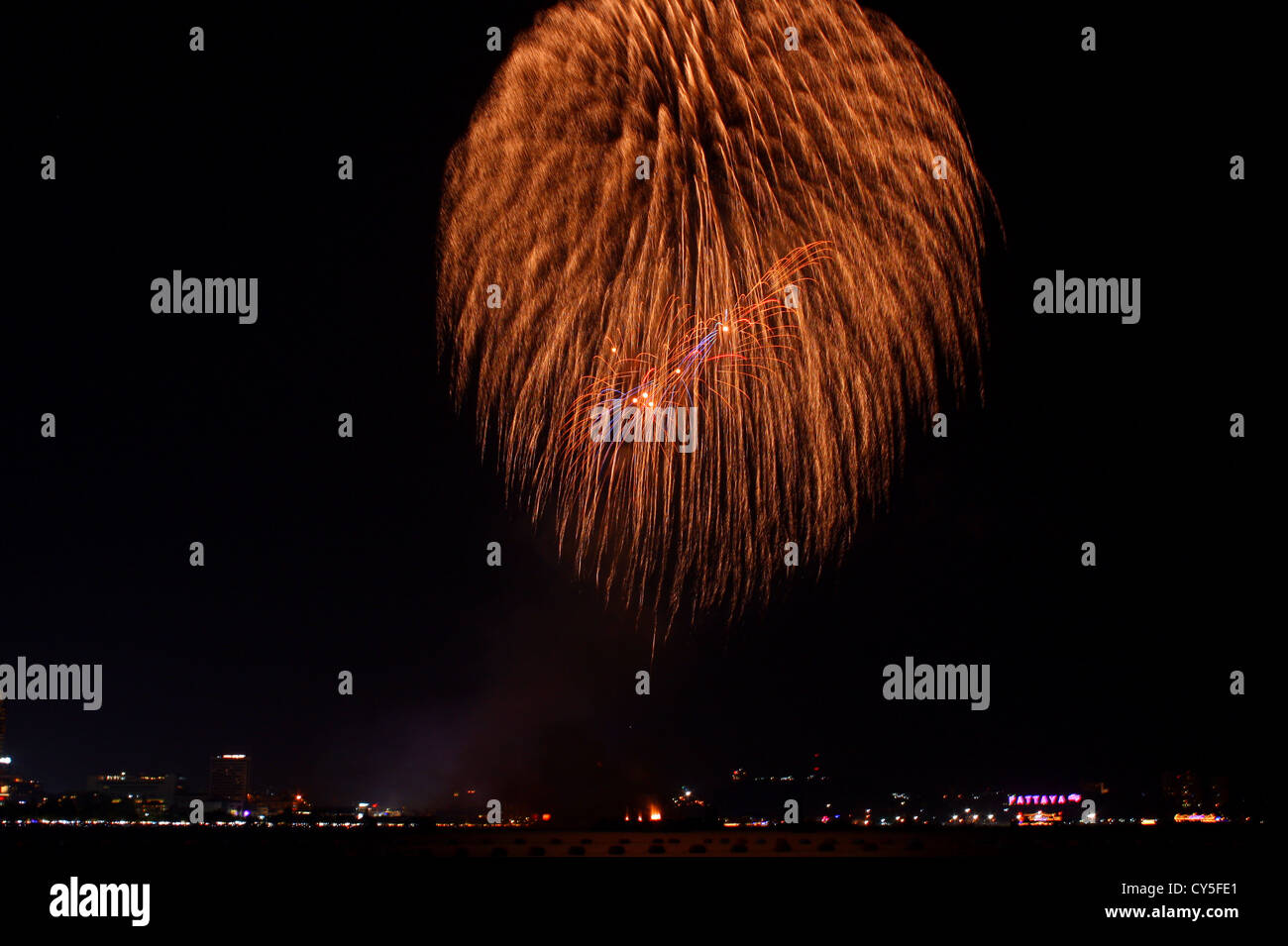 Firework at night Stock Photo - Alamy