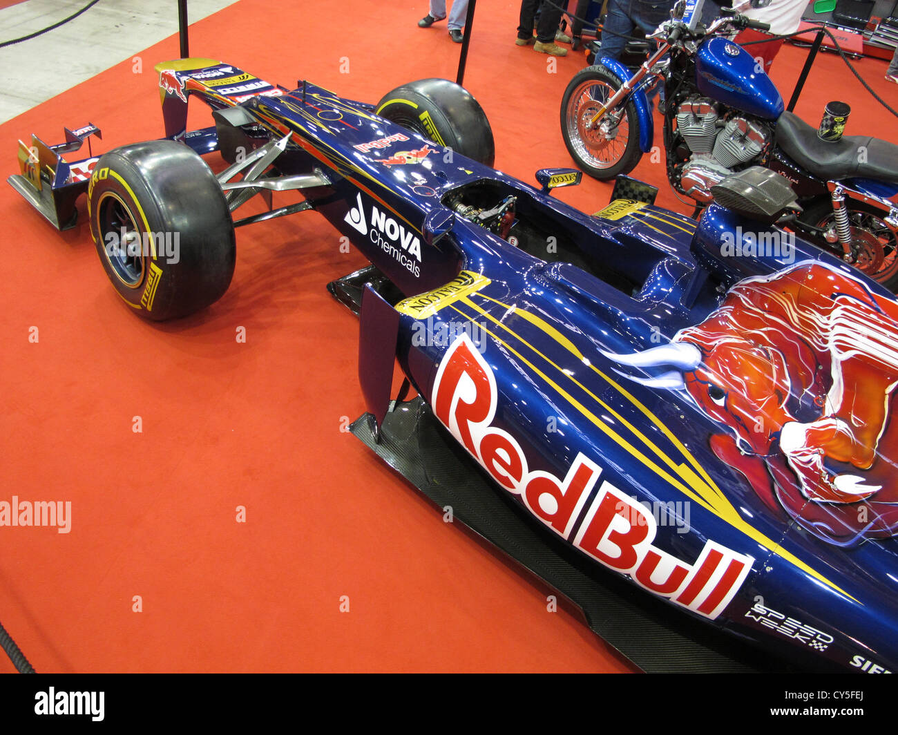 red bull formula one type racing car at motor show in rome italy Stock ...