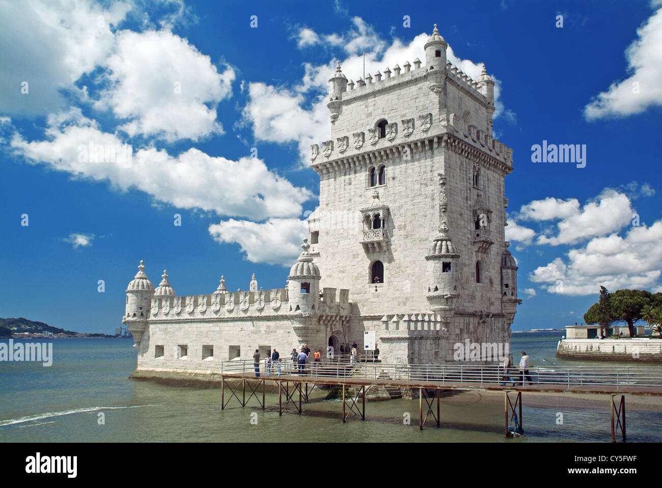 Lisbon, Belem, Torre de Belem, classic Manueline architecture Portugal ...