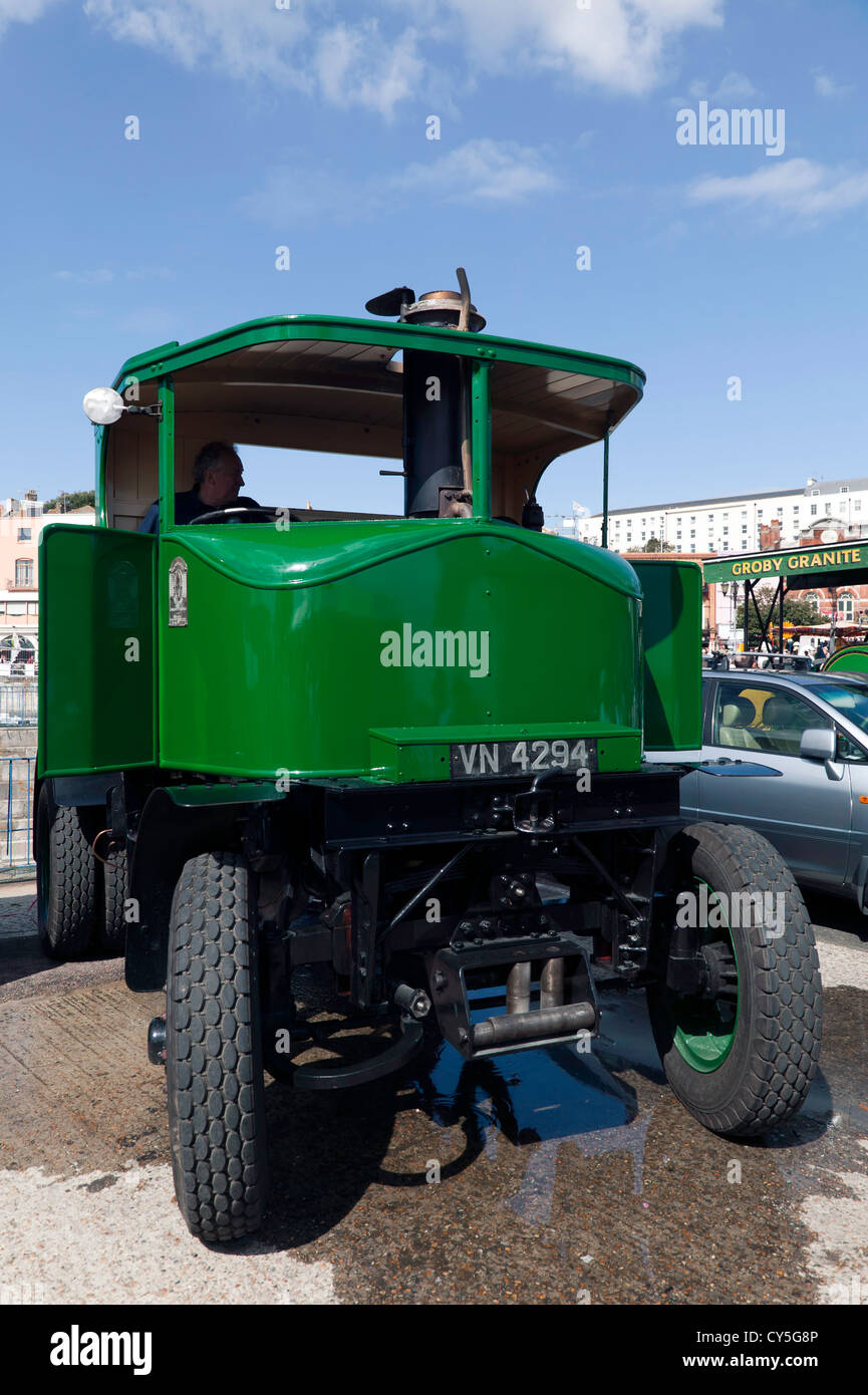 Front view of a Super Sentinel Steam tractor No. 8756 on display at the ...