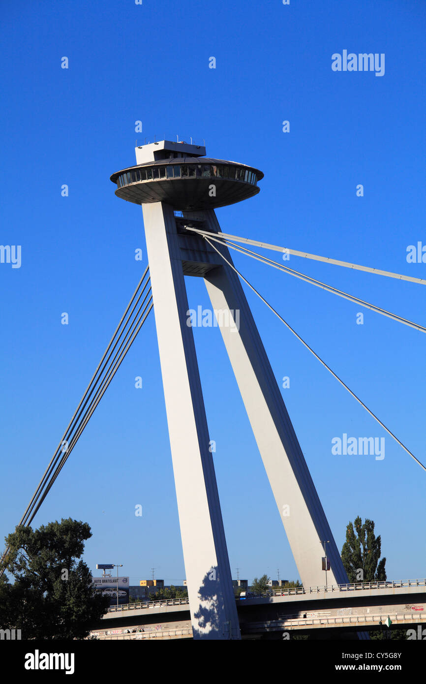 Slovakia, Bratislava, New Bridge, observation deck Stock Photo - Alamy