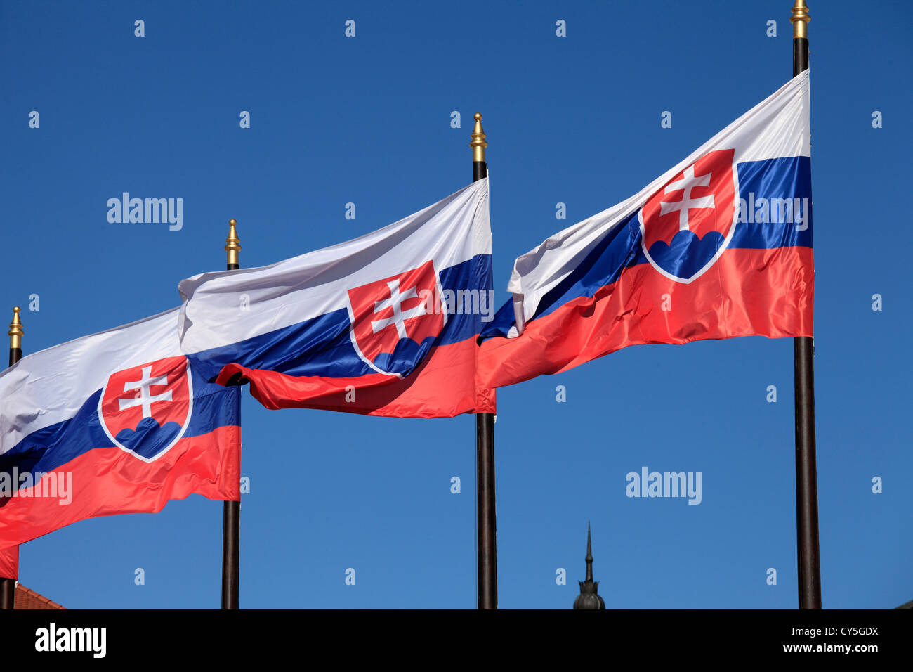Slovakia, Bratislava, Slovakian national flags Stock Photo - Alamy