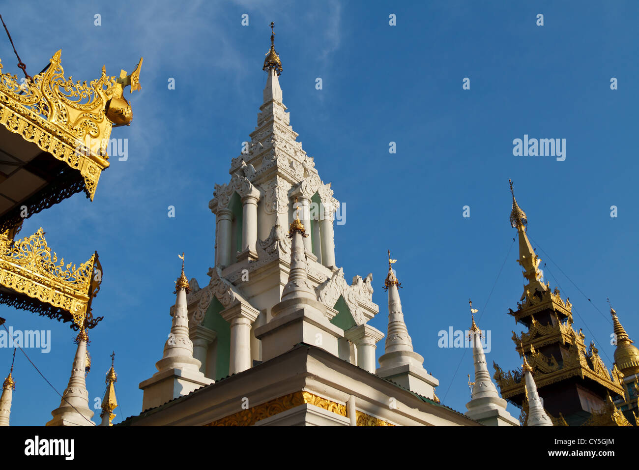 Part of the Shwedagon Pagoda in Rangoon, Myanmar Stock Photo - Alamy
