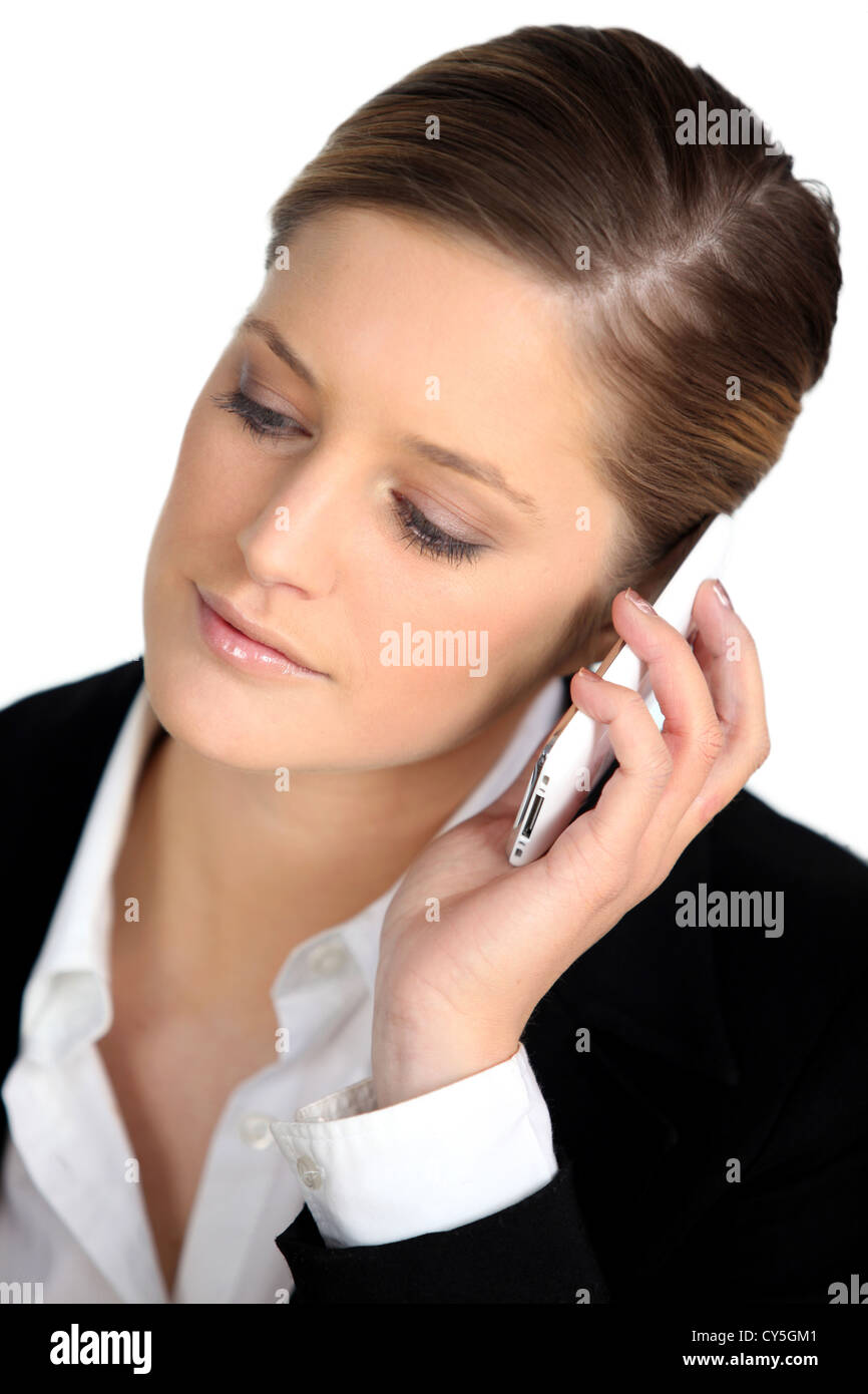 Positive delighted female talking hi-res stock photography and images ...