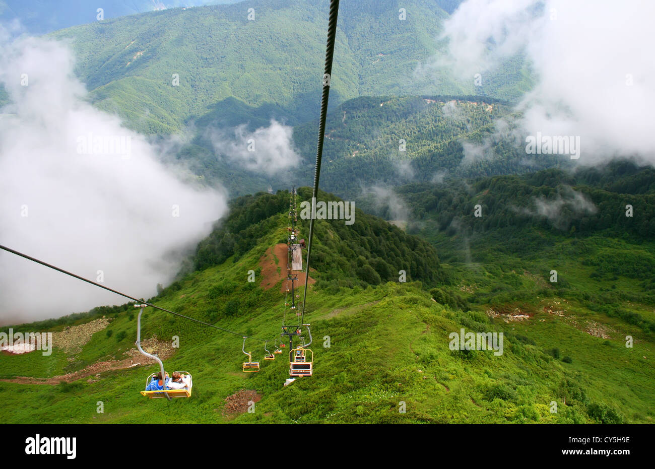 Aerial lift in a mountains Stock Photo - Alamy