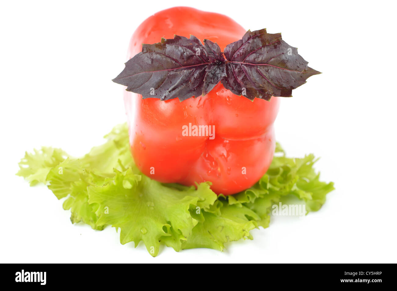 Bulgarian pepper close up on white background Stock Photo - Alamy