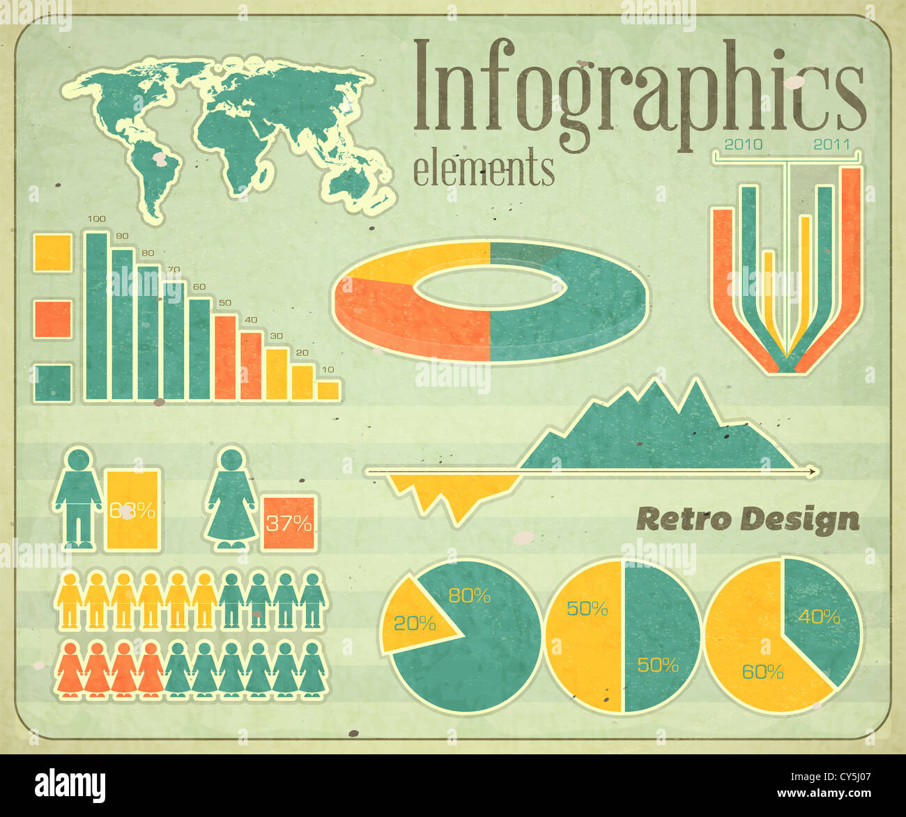 Vintage infographics set - illustration Stock Photo - Alamy