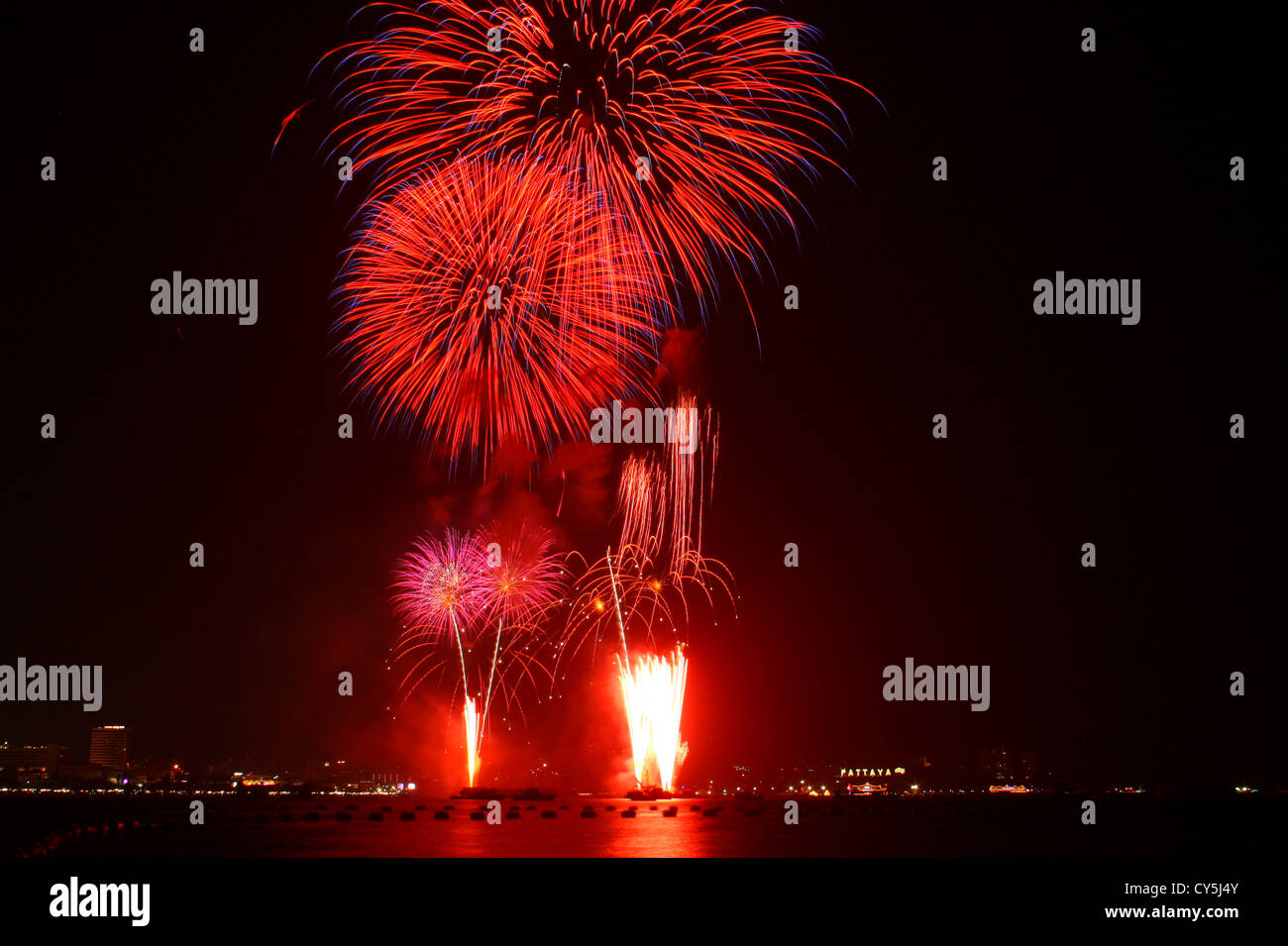 Firework at night Stock Photo - Alamy