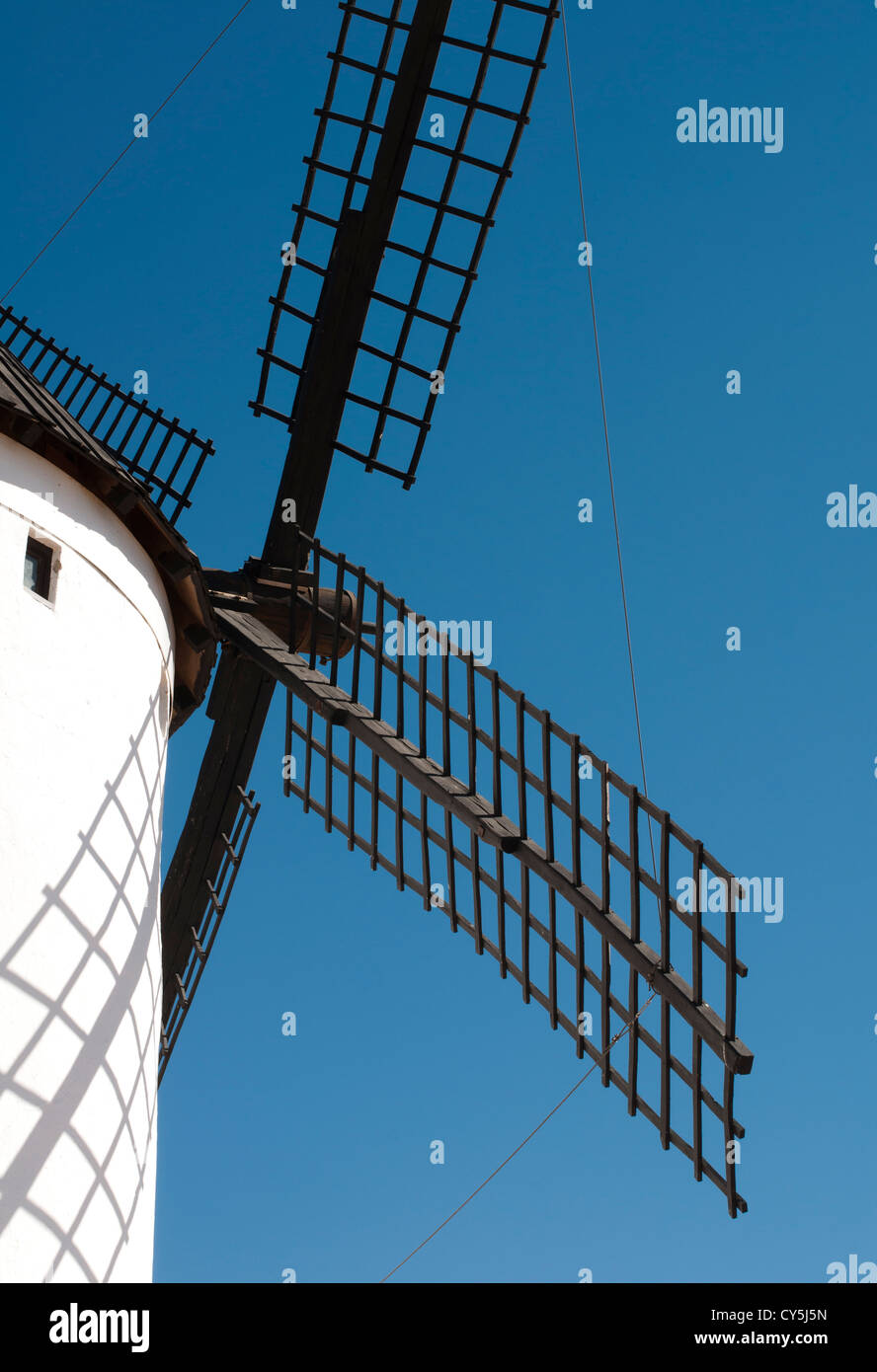 White ancient windmill. Close up fin Stock Photo - Alamy