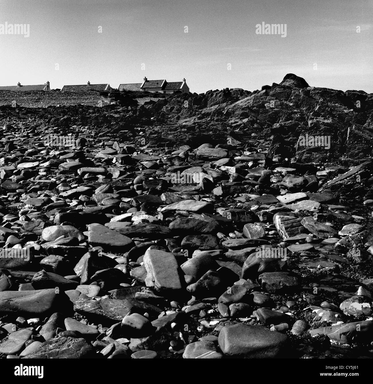 Kearney Village at edge of Irish Sea, Co Down, Northern Ireland Stock ...