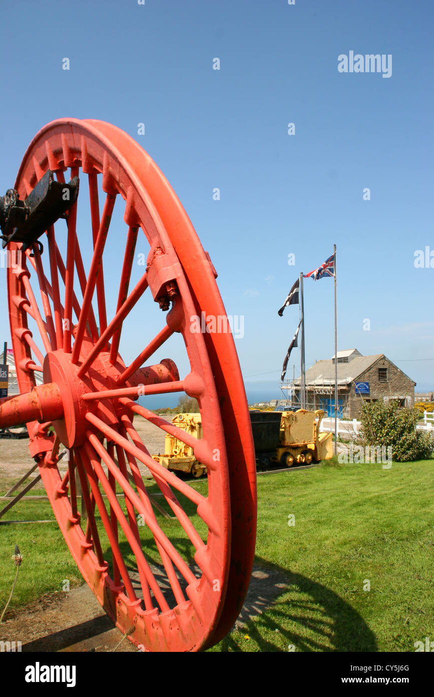 Winding Wheel Geevor Tin Mine Museum Cornwall England UK Stock Photo ...