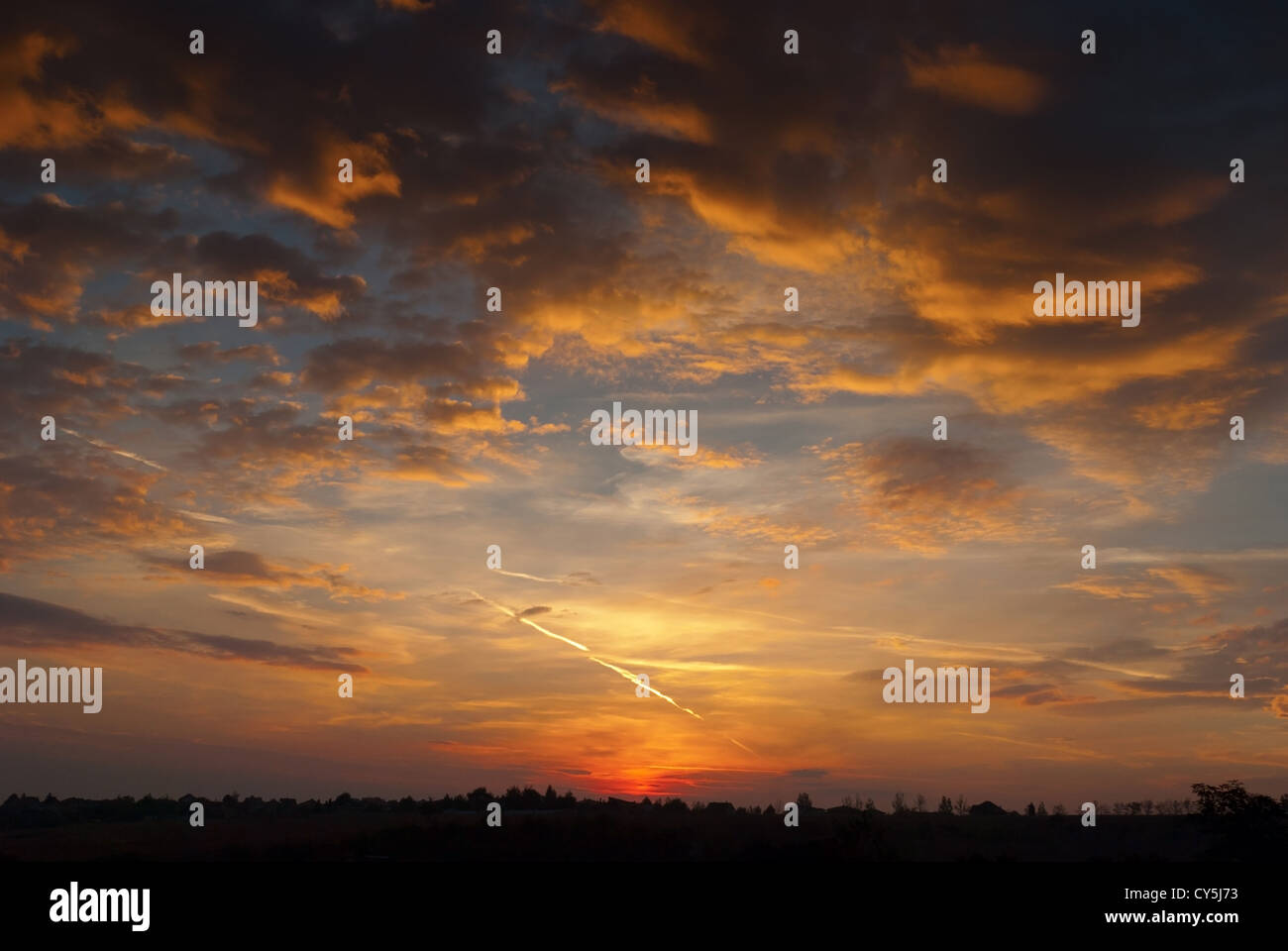 Sunrise background in warm colours Stock Photo - Alamy