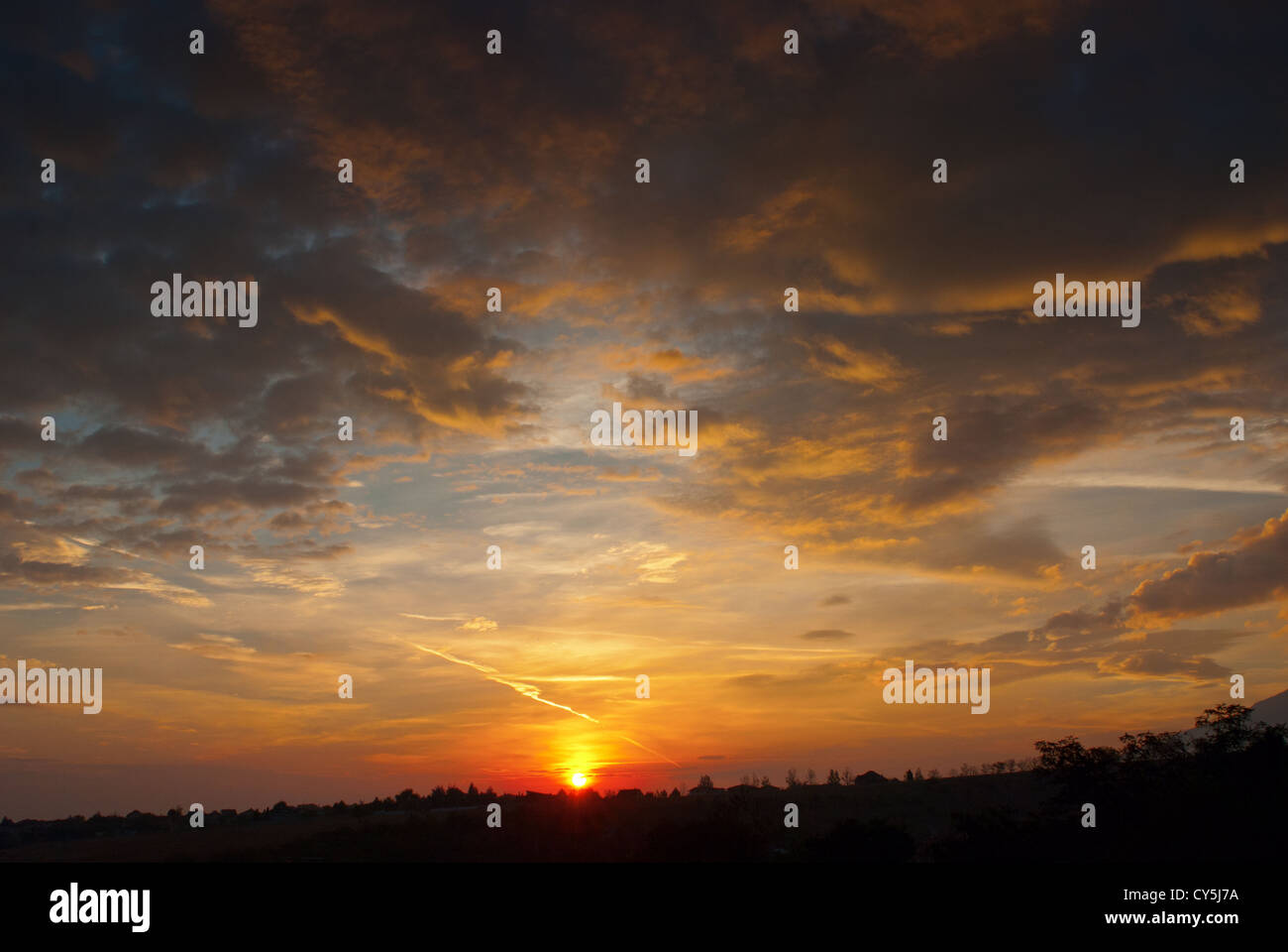Sunrise background in warm colours Stock Photo - Alamy
