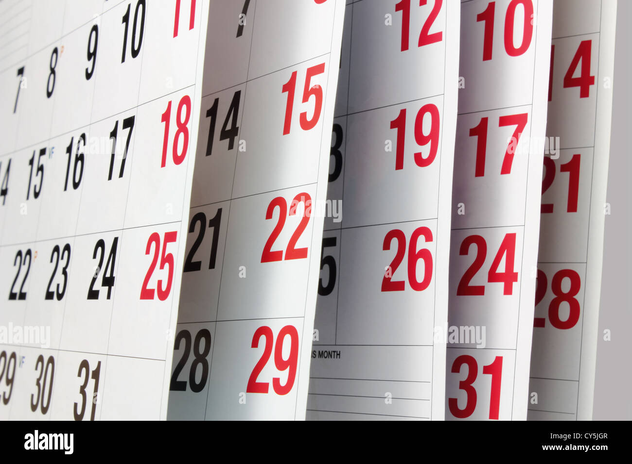 Months calendar hi-res stock photography and images - Alamy