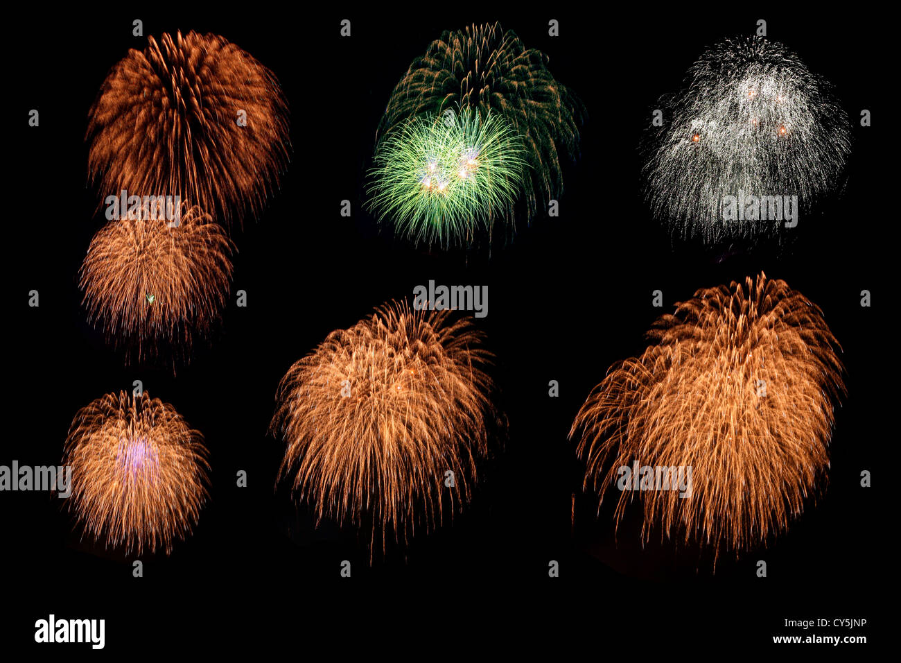 Firework collection on black background Stock Photo - Alamy