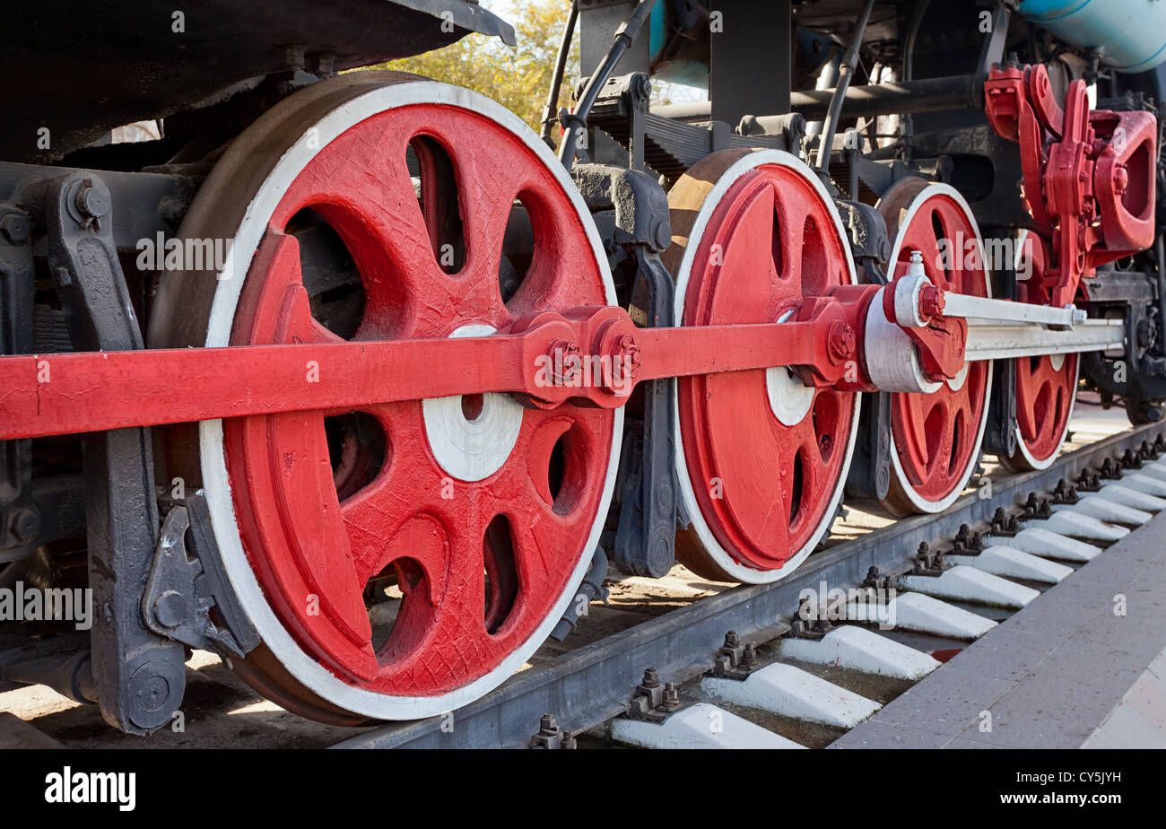Old steam locomotive wheels Stock Photo - Alamy