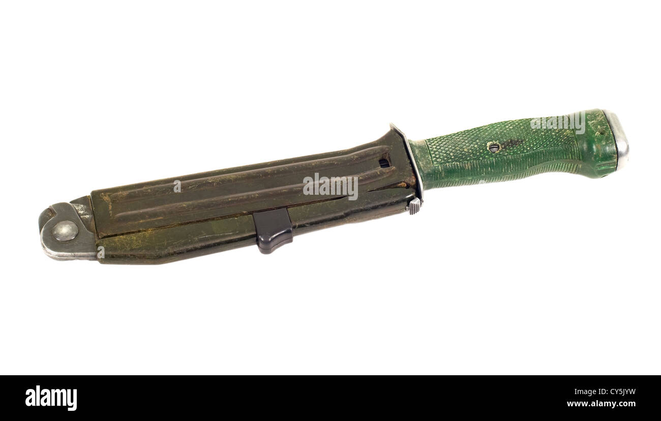 Russian Army knife in scabbard isolated on the white background Stock ...