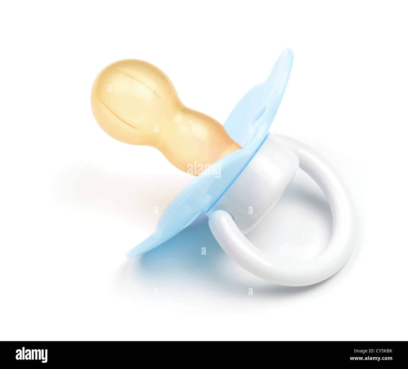 Blue baby silicone pacifier. Isolated on white Stock Photo - Alamy