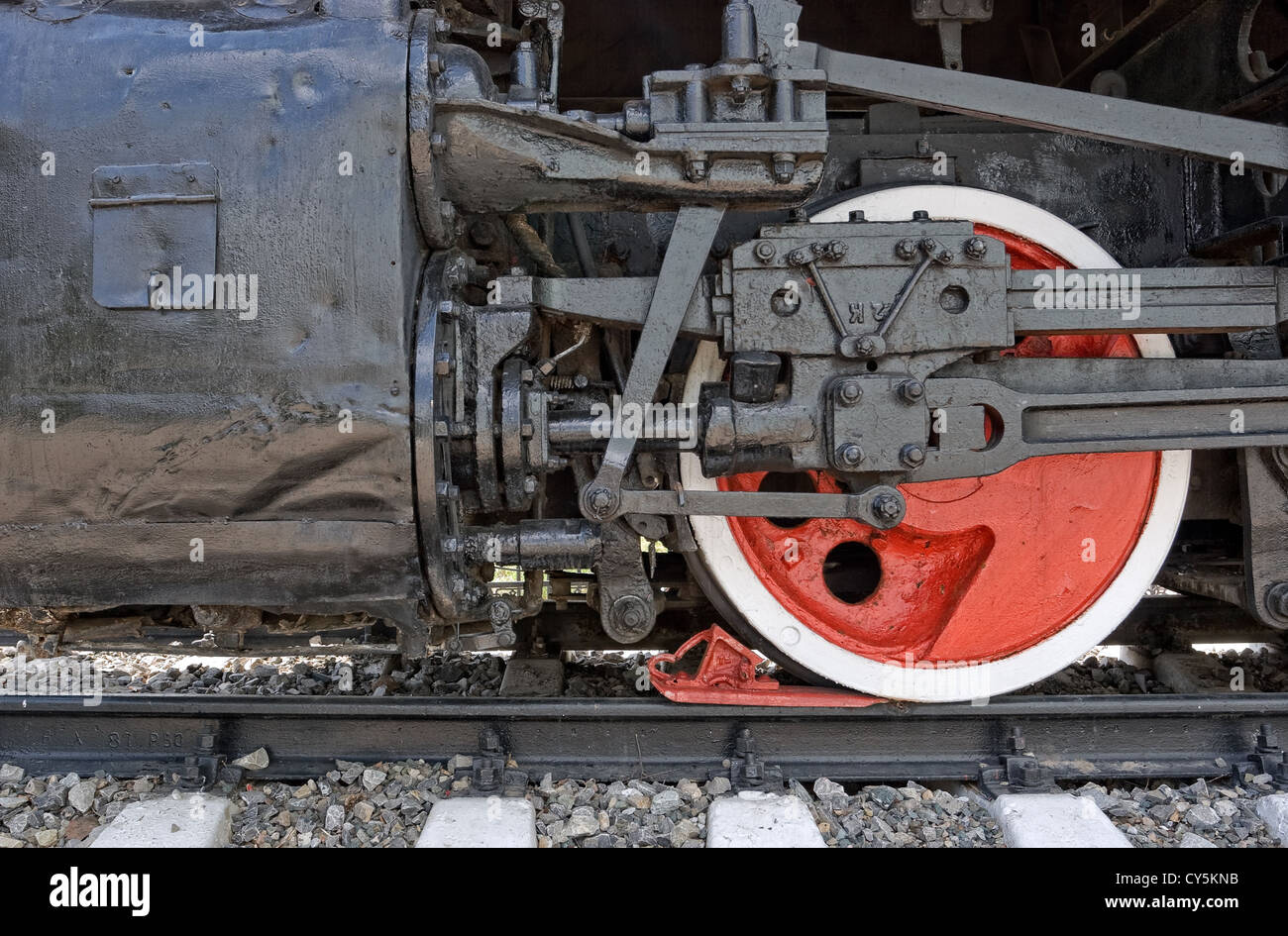 Old steam locomotive wheels Stock Photo - Alamy