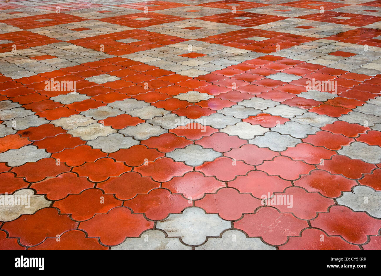 Paving stone pattern. Red and gray stones Stock Photo - Alamy