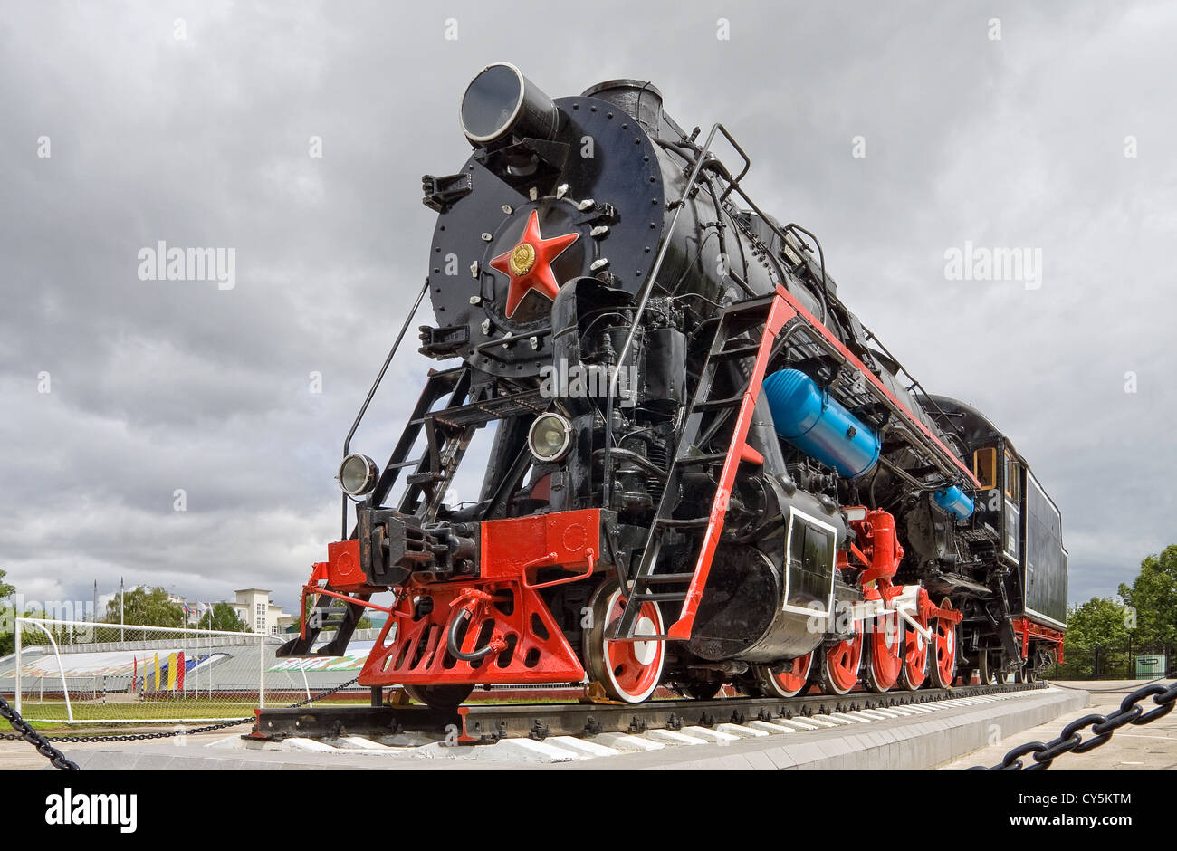 Soviet steam locomotive with red star Stock Photo - Alamy