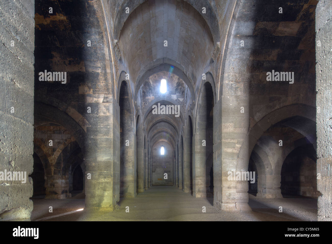 interior of covered hall, Sultan Han near Aksaray, Turkey Stock Photo ...
