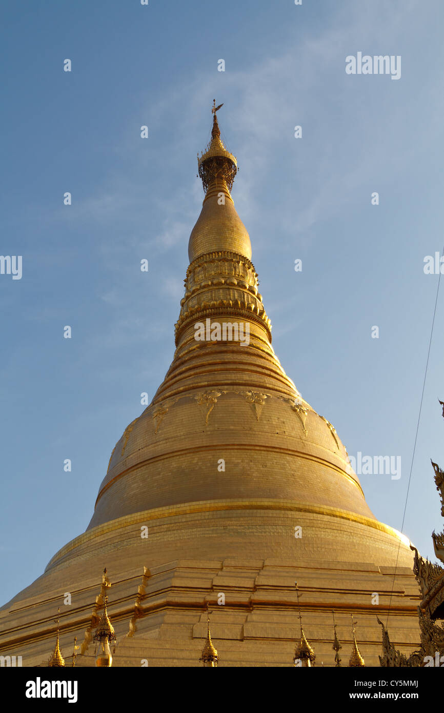 The Stupa of the famous Shwedagon Pagoda in Rangoon, Myanmar Stock ...
