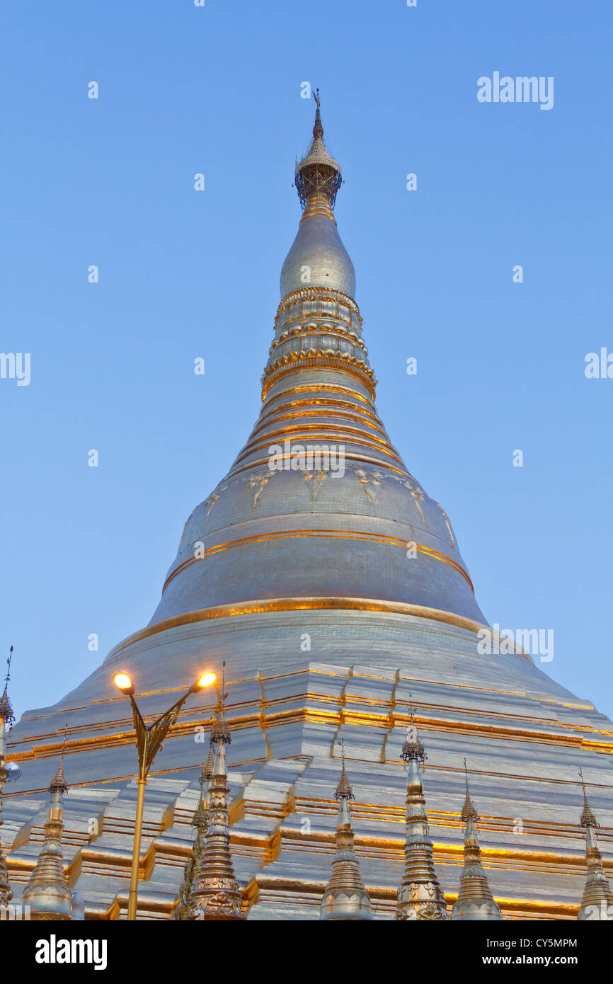 The Stupa of the famous Shwedagon Pagoda in Rangoon, Myanmar Stock ...