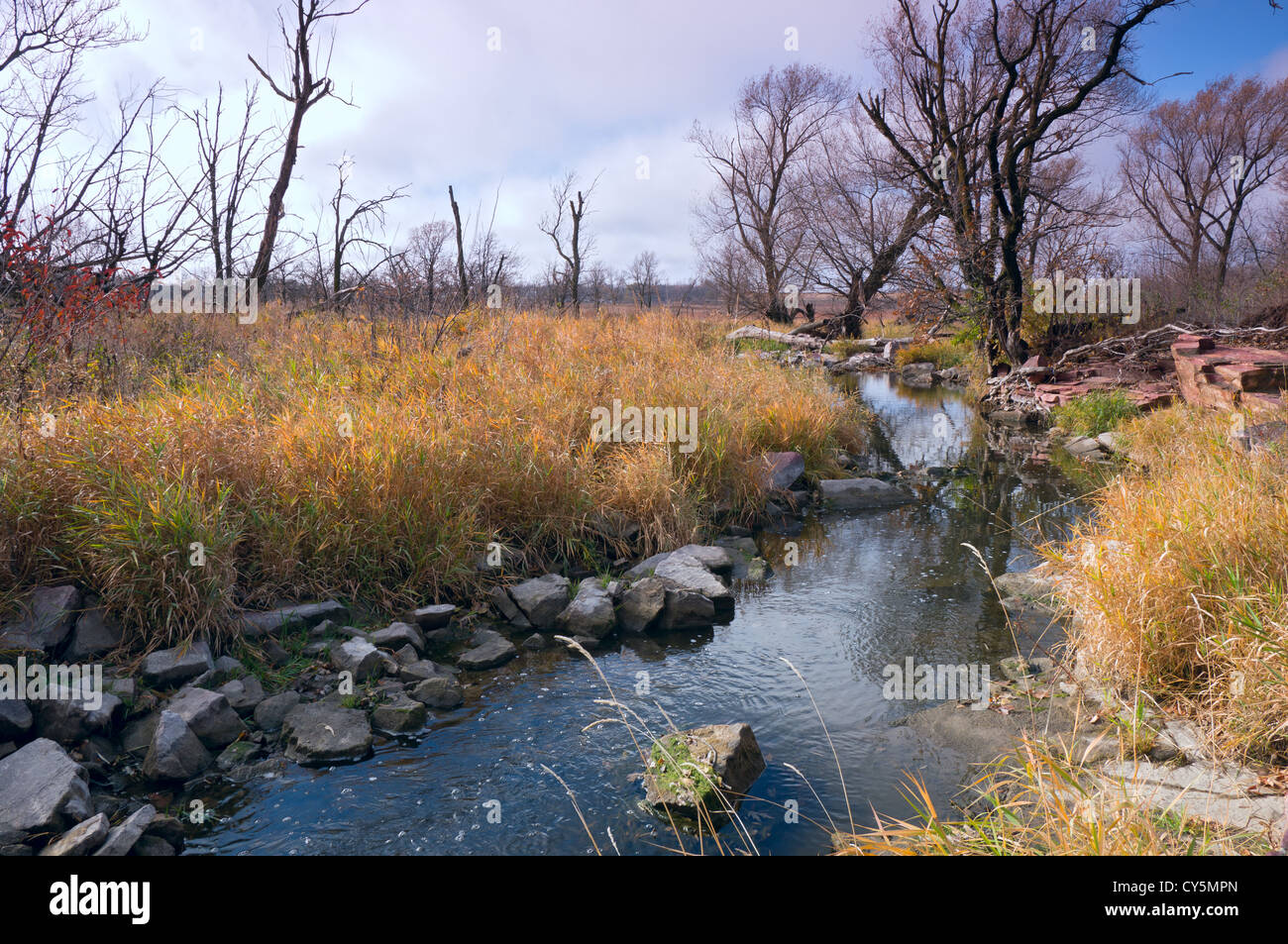 pipestone national monument landscape with prairie and creek Stock ...