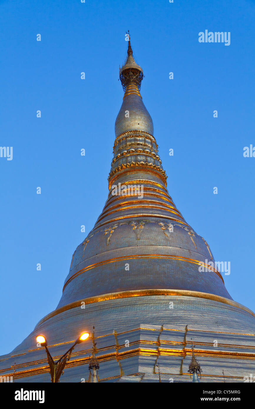 The Stupa of the famous Shwedagon Pagoda in Rangoon, Myanmar Stock ...