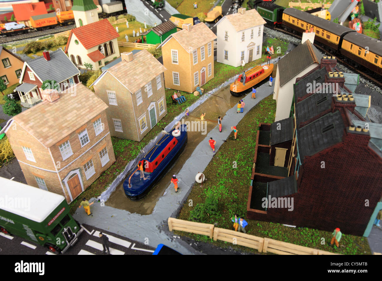 Miniature or model town with buildings and vehicles Stock Photo - Alamy