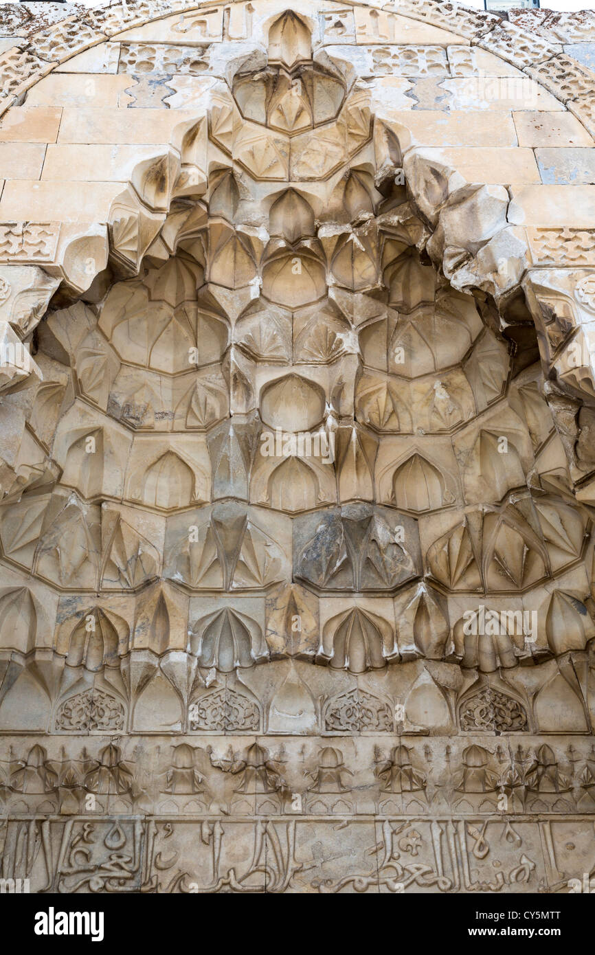 detail of main entrance portal, Sultan Han near Aksaray, Turkey Stock ...