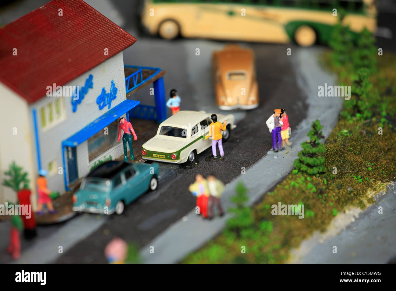 Miniature or model town with buildings and vehicles Stock Photo - Alamy