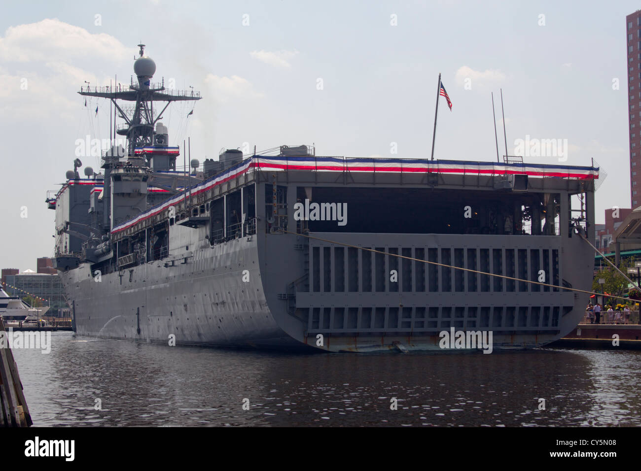 USS WHIDBEY ISLAND (LSD 41) in Baltomore's inner harbor Baltimore Navy ...