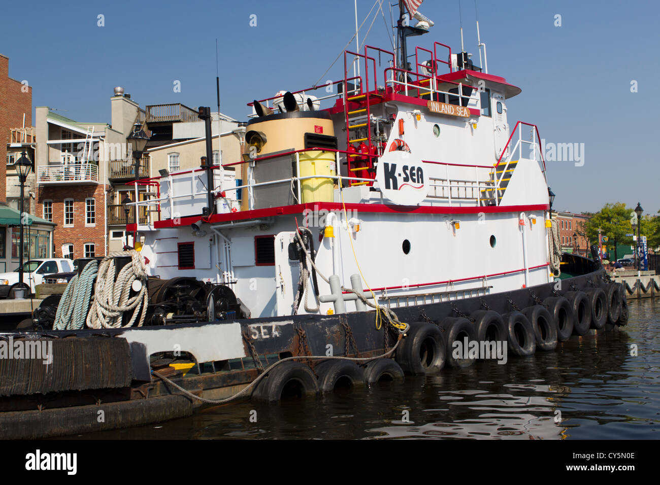 tugboat docked at Fells Point in Baltimore's Inner Harbor Baltimore ...