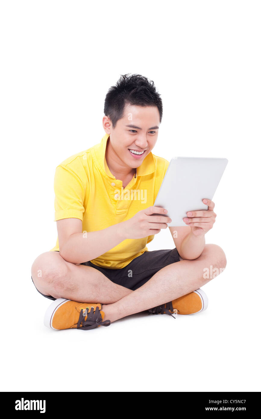 Chinese men using ipad hi-res stock photography and images - Alamy