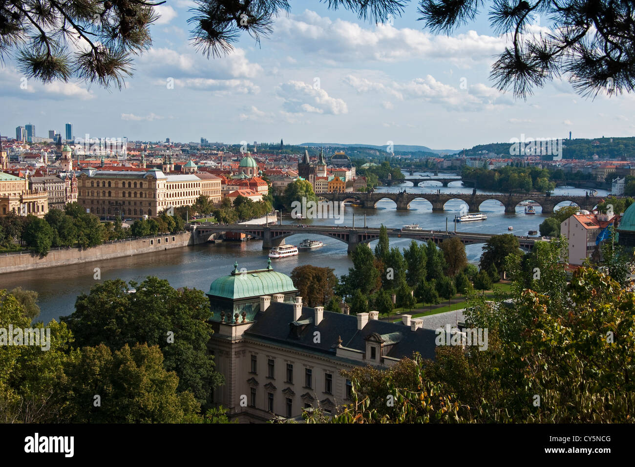 Overview of the Vltava River in Prague Stock Photo - Alamy