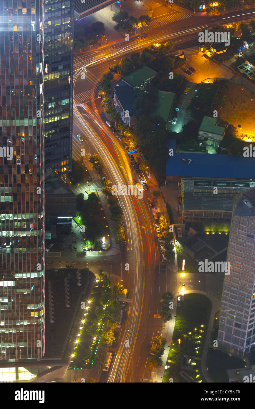 aerial view of night shanghai transportation,shanghai Stock Photo - Alamy