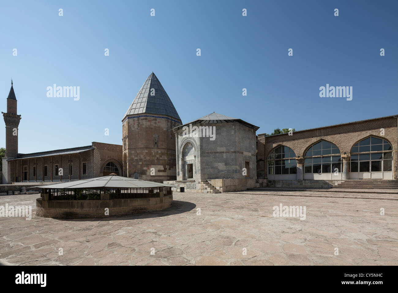 courtyard with two mausoleums, Alaeddin Camii mosque, Konya, Turkey ...