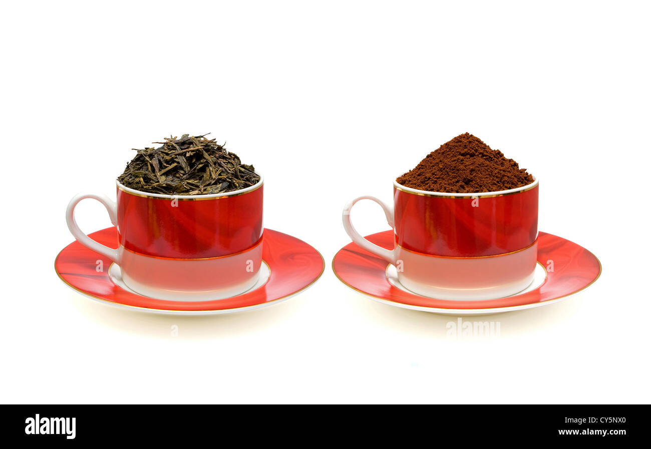 coffee and tea isolated on white background Stock Photo - Alamy