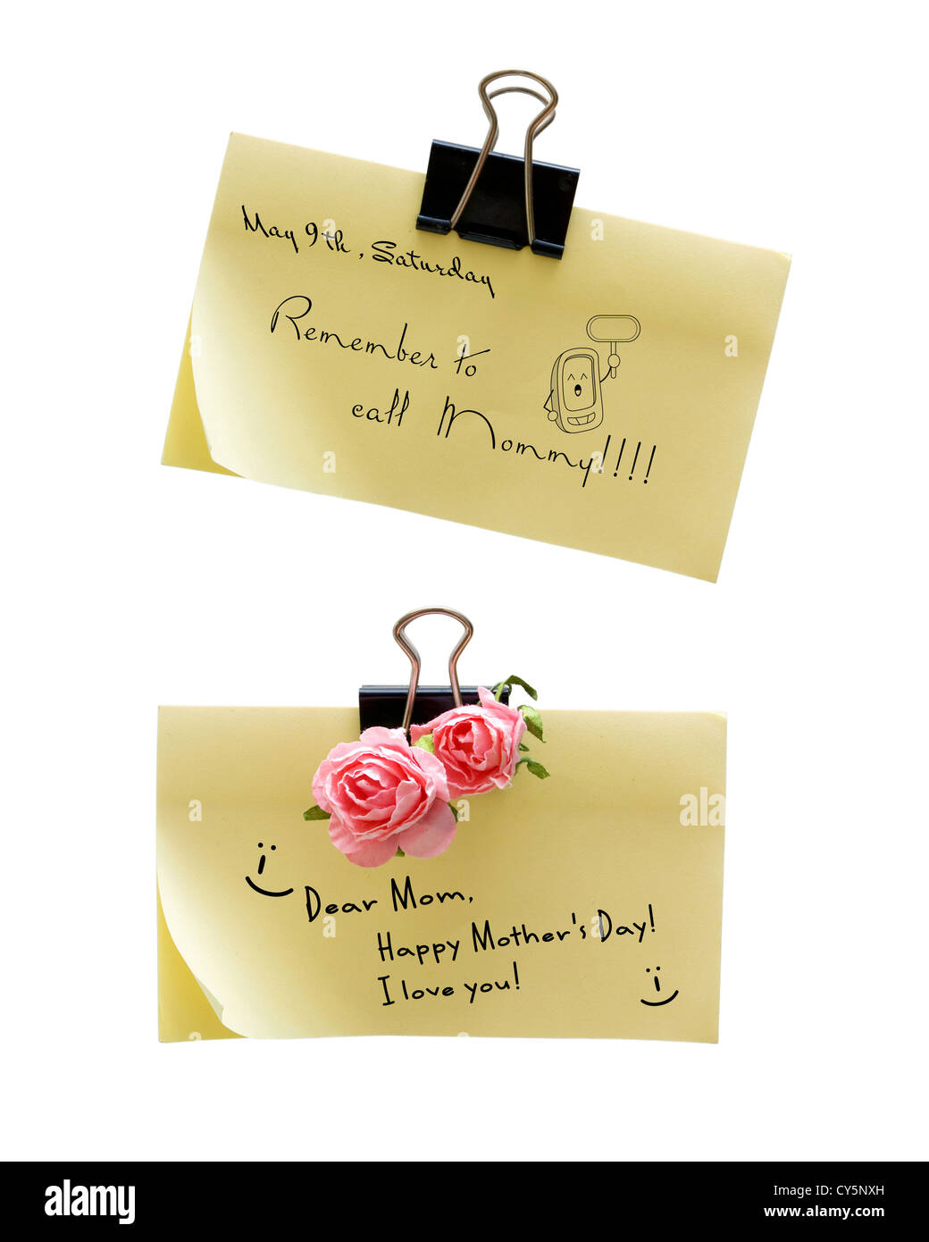 Happy mothers day sticky note hi-res stock photography and images - Alamy