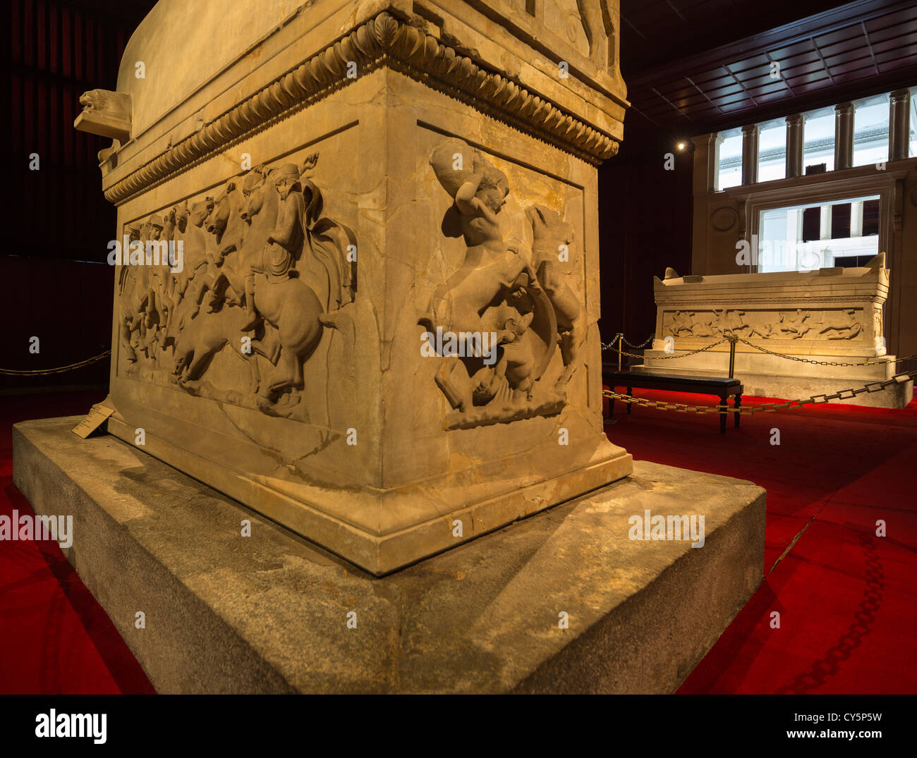 Satrap sarcophagus, Istanbul Archaeological Museum, Turkey Stock Photo ...