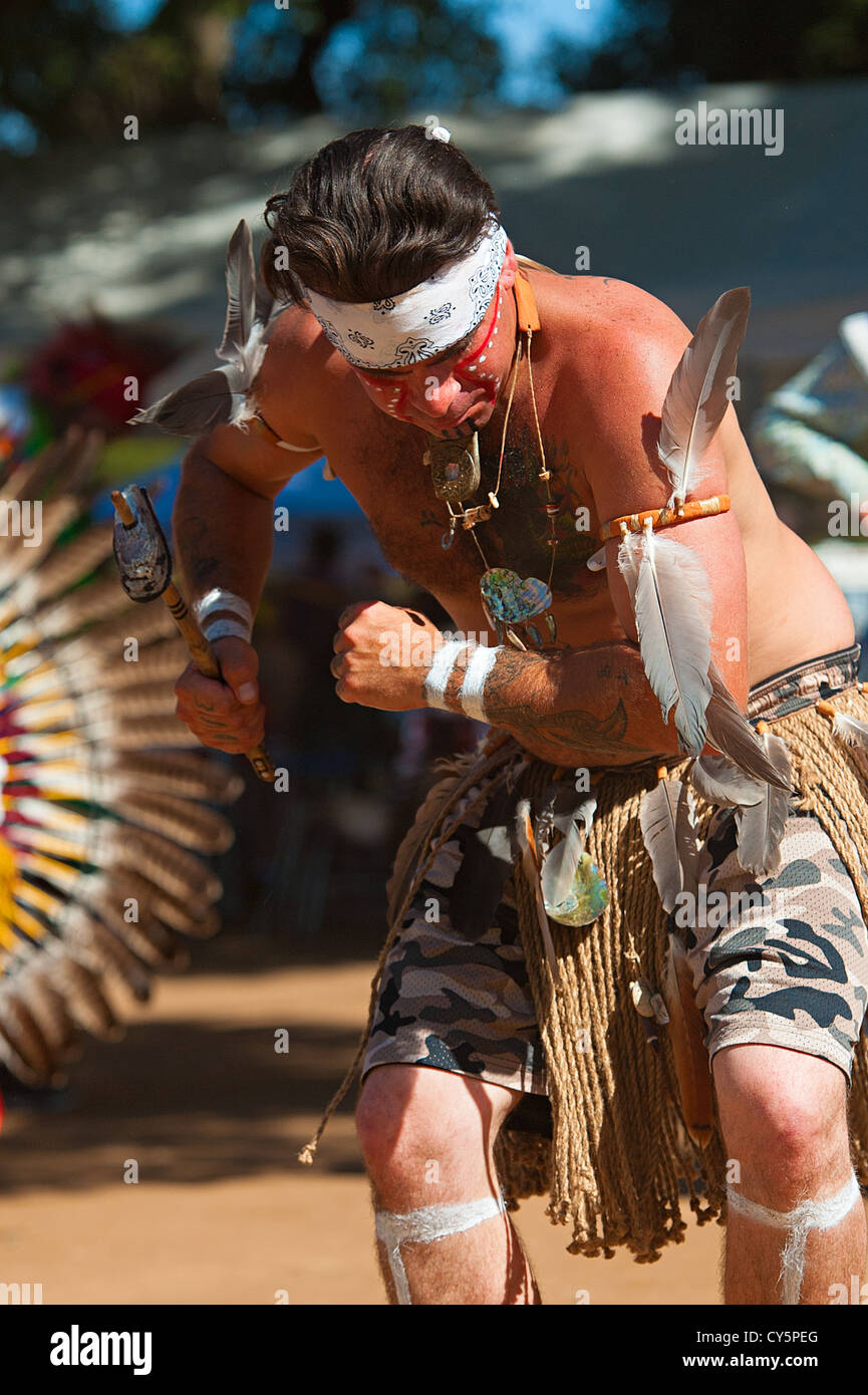 Chumash native American man, grass dancer, at the I2012 Inter Tribal ...